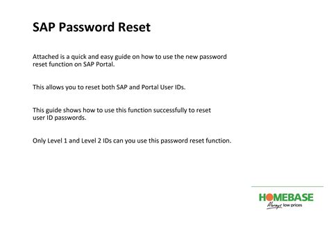 Sap Password Reset Store Support