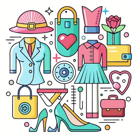 Premium Vector Colorful Fashion Accessories And Clothing Items