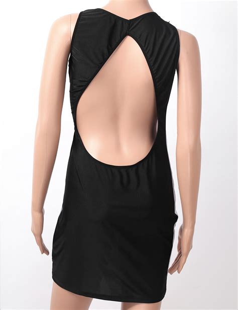 Sexy Womens Open Butt Pvc Leather Mini Dress Pu Leather Bodycon Dress