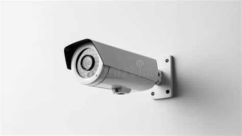 Surveillance Camera On White Background Neural Network AI Generated Stock Photo Image Of