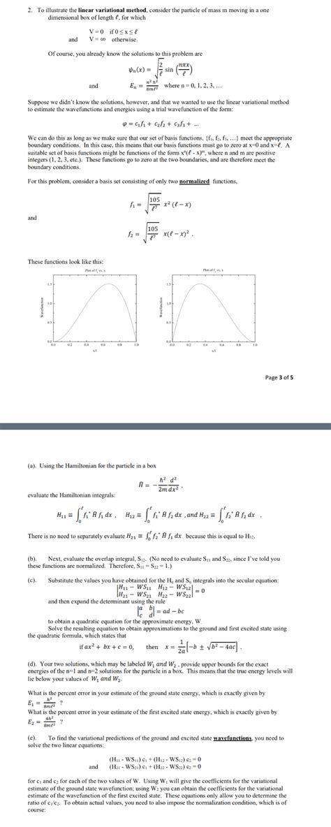 Solved 2 ﻿to Illustrate The Linear Variational Method