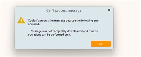 Em Client Will Not Send Emails Message Was Not Completely Downloaded