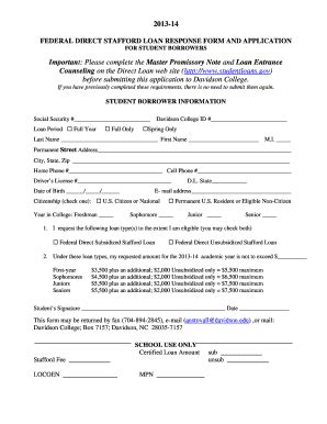Fillable Online Davidson 2013 14 Important Please Complete The Master