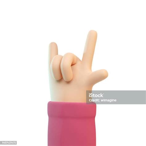 고립 된 바위 제스처가있는 3d 귀여운 만화 손 0명에 대한 스톡 사진 및 기타 이미지 0명 3차원 형태 개념 Istock