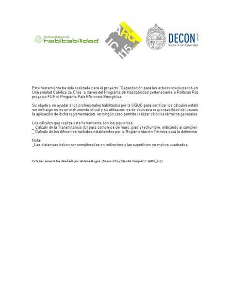Planilla Excel Calculo Termico Pdf Ventana El Hombre Hace Materiales