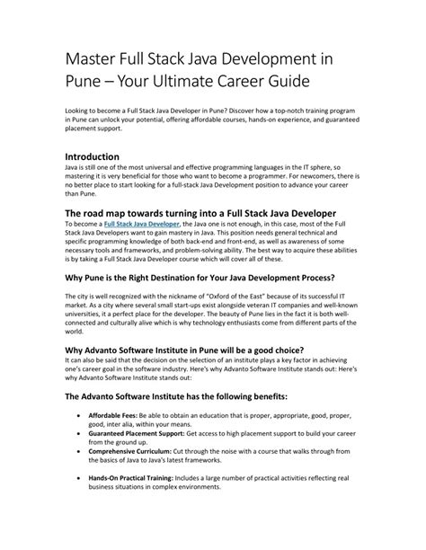 Ppt Master Full Stack Java Development In Pune Your Ultimate Career Guide Powerpoint