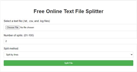 Github B1pl0bfree Online Text File Splitter A Browser Based