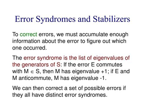 Ppt Quantum Error Correction Powerpoint Presentation Free Download
