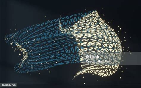검은 색 배경 3d 렌더링과 흐르는 메쉬 옷 0명에 대한 스톡 사진 및 기타 이미지 0명 3차원 형태 검은색 Istock