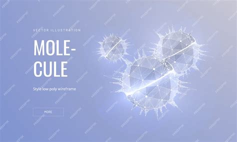 Premium Vector Molecules In Polygonal Wireframe Style