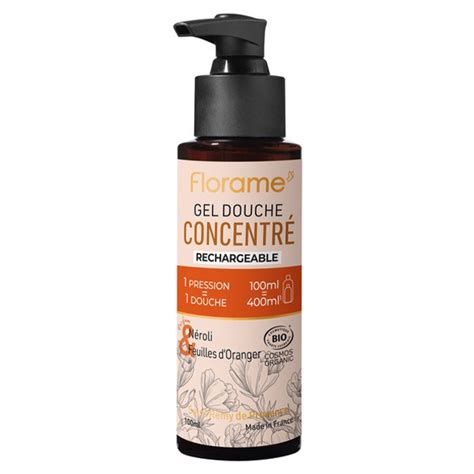 Florame Gel Douche Concentré Néroli et Feuilles d Oranger Bio 100ml