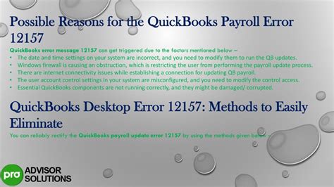 Ppt Quickbooks Error 12157 Methods To Conveniently Address Powerpoint