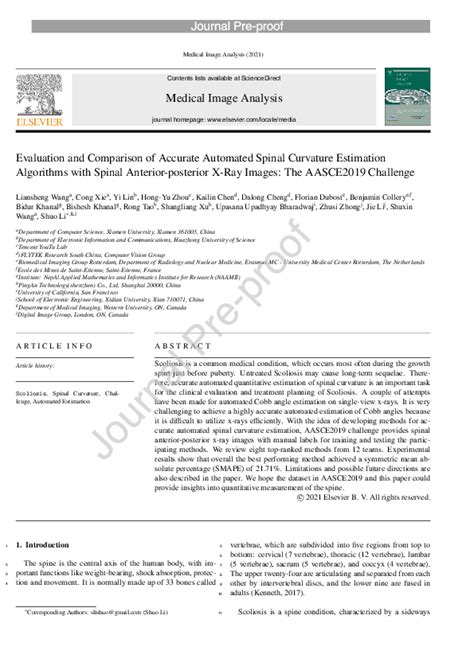Pdf Evaluation And Comparison Of Accurate Automated Spinal Curvature Estimation Algorithms