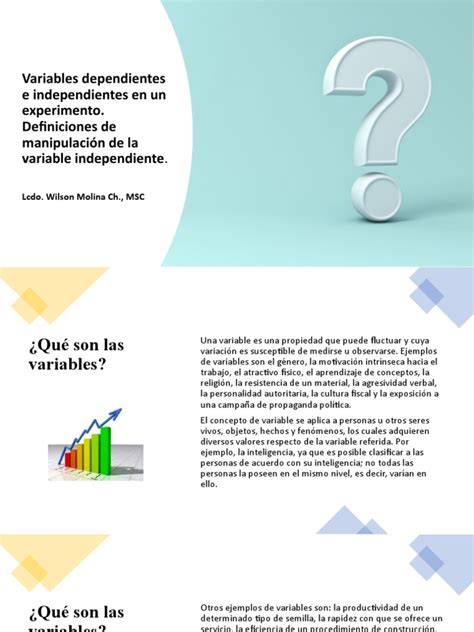 Variables Dependientes E Independientes En Un Experimento Pdf