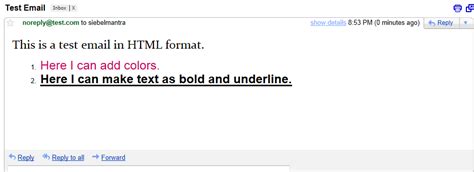 Siebel Mantra How To Send Email In Html Format