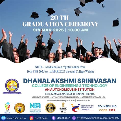 Dscetgraduation2025 Proudgraduates Celebratingsuccess Dhanalakshmi Srinivasan College Of