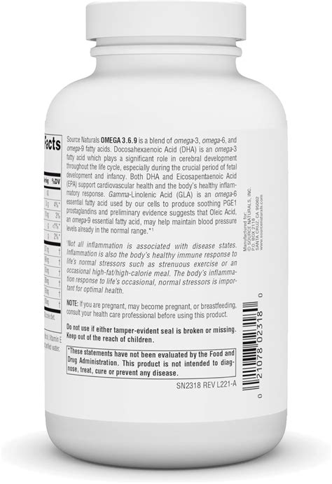 Source Naturals Omega 3 6 9 Complejo De ácidos Grasos Esenciales Para La Salud Cardíaca Y