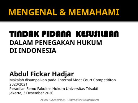 Mengenal TINDAK PIDANA KESUSILAAN Pptx 11111111111111 PPT