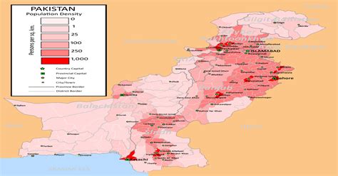 Pakistan Population Density Map