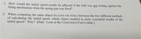 How Would The Initial Speed Results Be Affected If Chegg Com