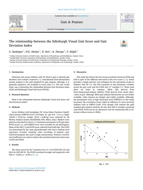 PDF The Relationship Between The Edinburgh Visual Gait Score And Gait