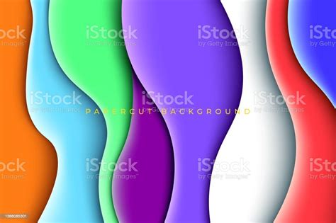 Abstract Colorful Wavy Overlap Papercut Background Eps10 Vector Stock Illustration Download