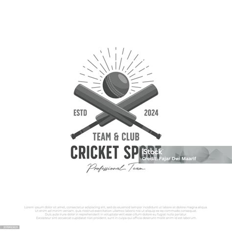 미니멀리즘 크리켓 로고 템플릿 벡터 디자인 와 공과 박쥐 요소 크리켓 팀 실루엣 일러스트 Championship에 대한 스톡 벡터 아트 및 기타 이미지