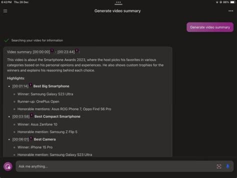 microsoft edge s advanced copilot on ios android gets video summary