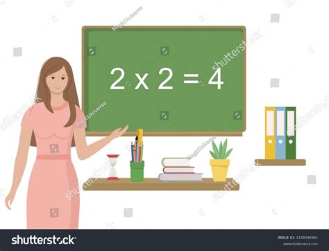 Teacher Classroom School Learning Concept Teacher Stock Vector Royalty