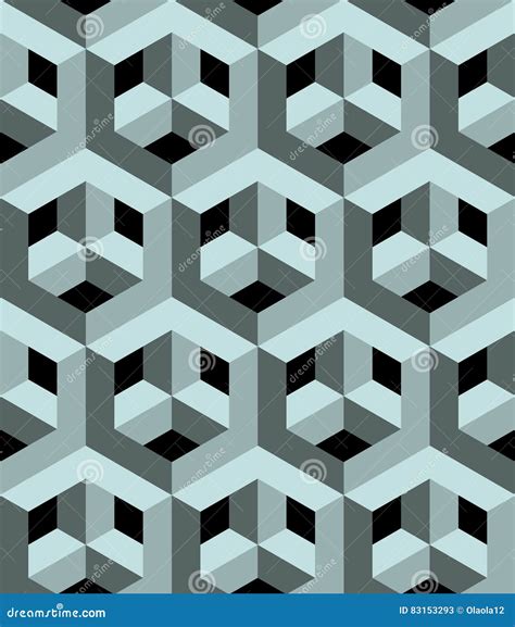 Seamless 3d Pattern Stock Vector Illustration Of Gray 83153293