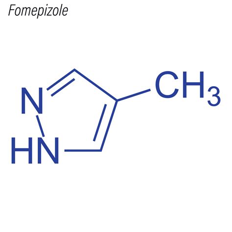 Vektorskelettformel von Fomepizol. Droge chemisches Molekül. 6658475 ...