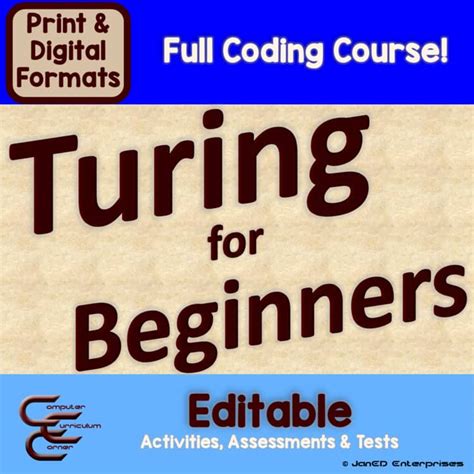 Turing Editable Coding Course For Beginners By Computer Corner Tpt