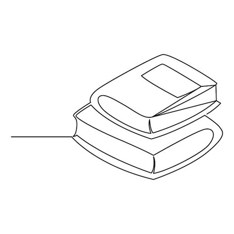 Premium Vector Continuous One Line Drawing Book With Pages Vector