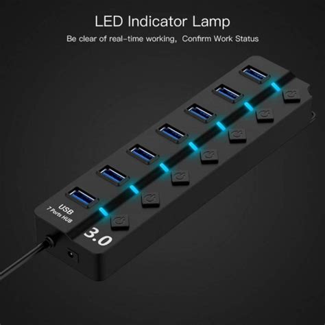 Hub Usb 30 De 7 Puertos Con Interruptor Individual 5gbps Promart