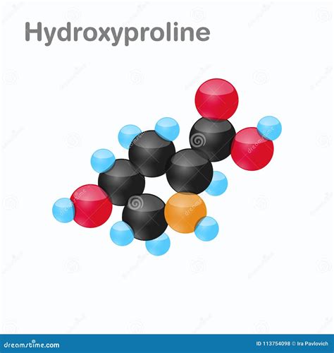 Molecule Of Hydroxyproline Hyp An Amino Acid Used In The Biosynthesis Of Proteins Stock