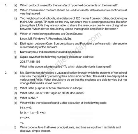 cbse class 12 informatics practices sample paper 2012 set e