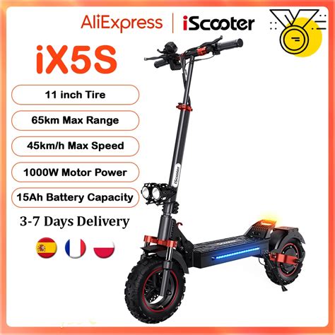 Patinete Eléctrico Iscooter Ix5s De 15 Ah Y 1000 W Potente Antideslizante Todoterreno Con