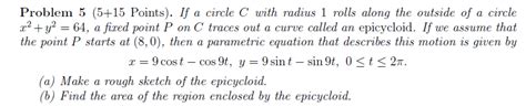 Solved If A Circle C With Radius 1 Rolls Along The Outsid Chegg Com