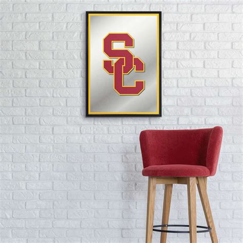 Usc Trojans Sc Framed Mirrored Wall Sign