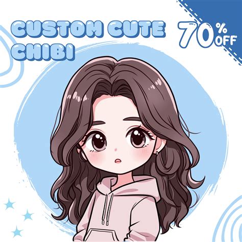 Custom Chibi Anime Portrait Cute Chibi Character Custom Kawaii