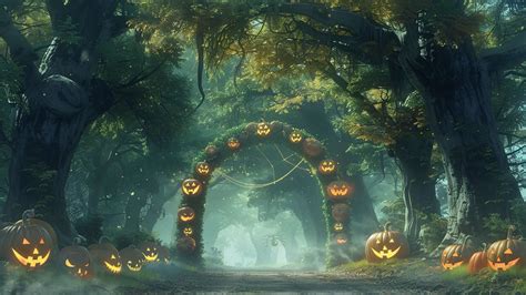 【フリー素材】ハロウィンの森の入り口（4枚）