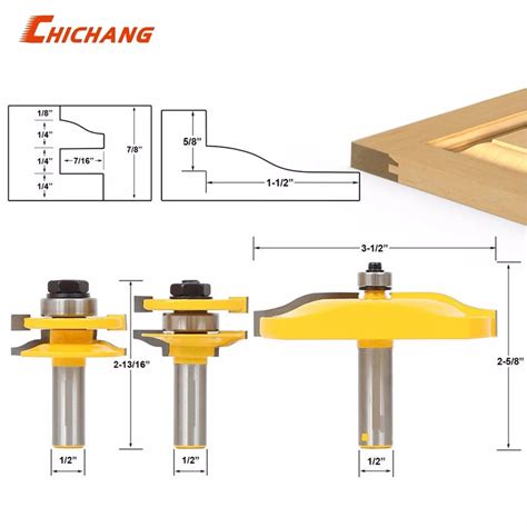 3pcsset 12 Inch Door Panel Cabinet Tenon Router Bit Set Milling