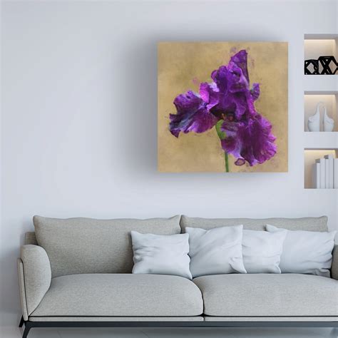 Ebern Designs Emma Eve Cunningham Flower 9 Dark Purple Iris Canvas