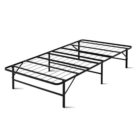 Artiss Folding Bed Frame Metal Base King Black Kmart