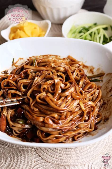 Jjajangmyeon Korean Black Bean Sauce Noodles Bear Naked Food