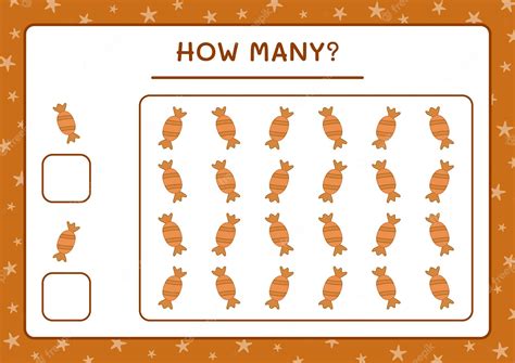 얼마나 많은 크리스마스 사탕 아이들을 위한 게임 벡터 일러스트 레이 션 인쇄용 워크시트 프리미엄 벡터