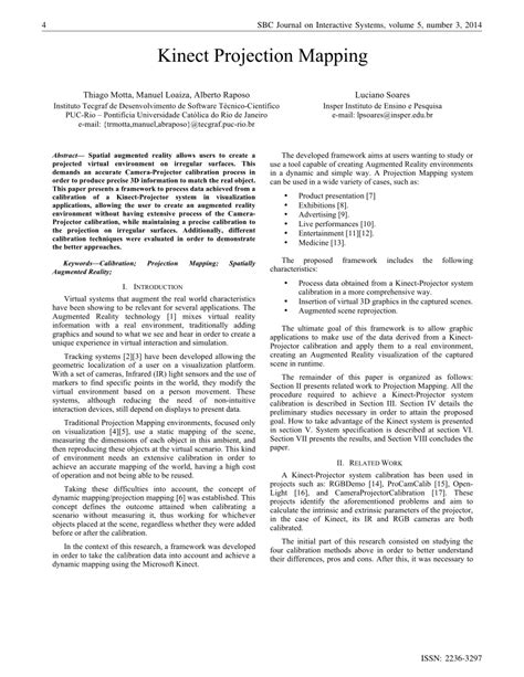 Pdf Projection Mapping For A Kinect Projector System