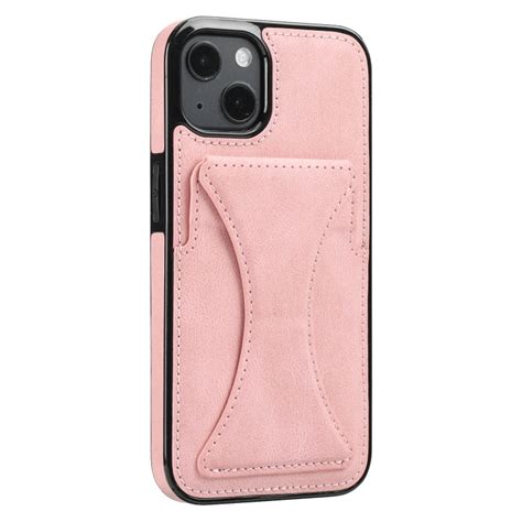 Iphone 13 Mini용 홀더 및 금속 자기 기능이 있는 초박형 충격 방지 보호 케이스로즈 골드