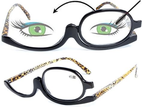 2pairs Womens Magnifying Eye Make Up Spectacles Flip Down Lens Folding