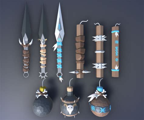 Artstation 900 Low Poly Fantasy Rpg Weapons Ultimate 3d Pack Game
